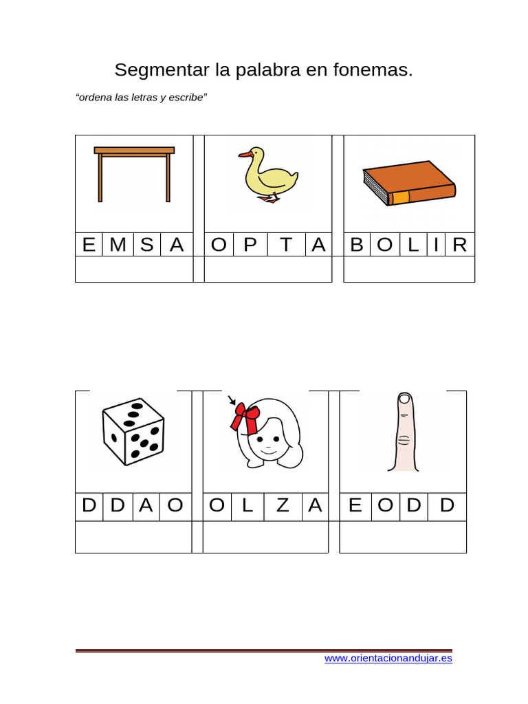 Ordenar Fonemas | PDF