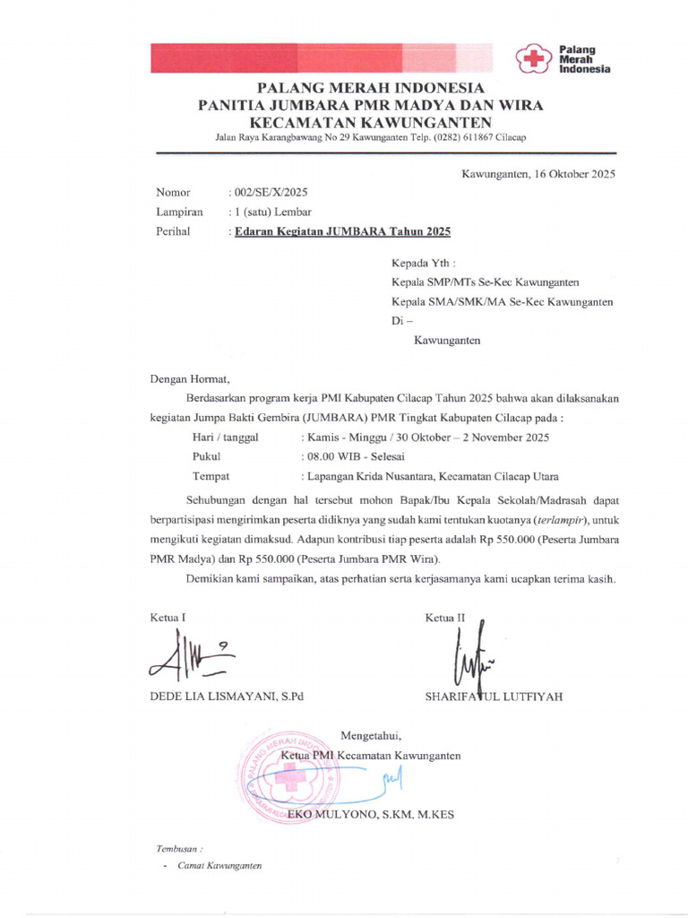Se Jumbara PMR Tahun 2025 Fix TTD | PDF