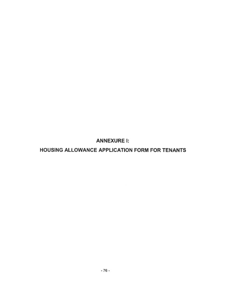 Housing Allowance Application Form For Tenants | PDF