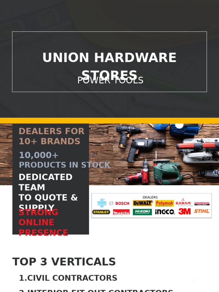 Union Hardware Stores: Power Tools & Solutions | PDF