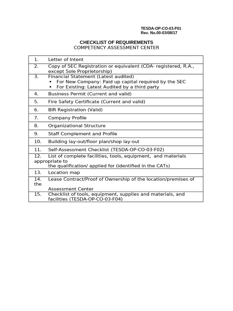 TESDA-OP-CO-03 - Accreditation - ACs Forms - A | PDF | Balance Sheet