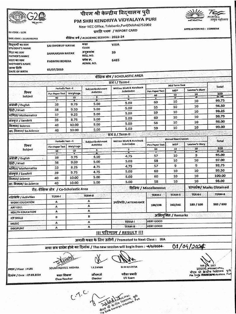 VIII MARKS SHEET ( ) - Compressed - Compressed - Compressed - Compressed - Compressed2 | PDF