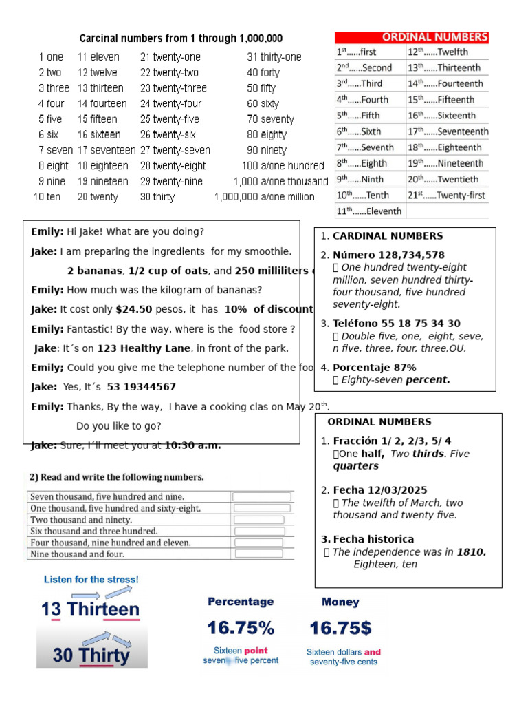 Cardinal and Ordinal Numbers - Exercises | PDF