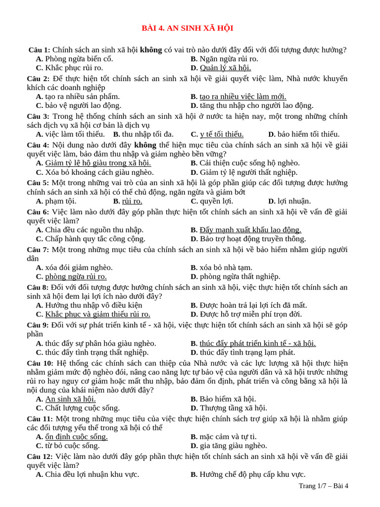 Bài 4_An sinh xã hội | PDF