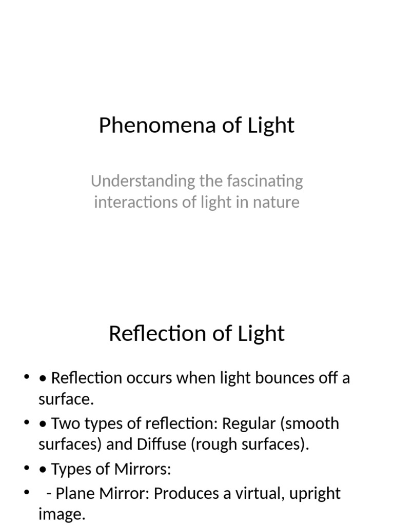 Light Reflection and Mirror Types | PDF