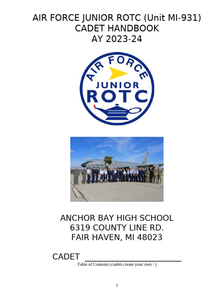 Cadet Handbook AY2023-24 | PDF | Non Commissioned Officer | Sergeant