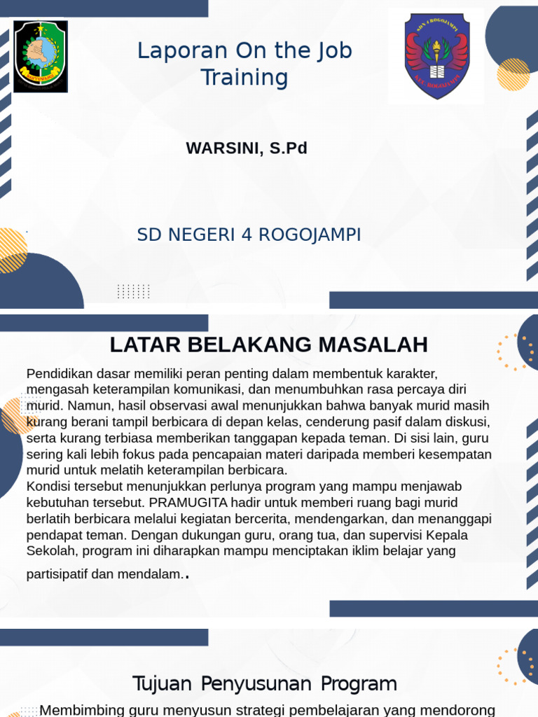 Ppt Laporan Ojt Warsini | PDF