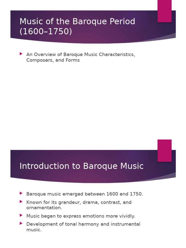 Baroque Music 20 Slides | PDF | Baroque Music | Johann Sebastian Bach