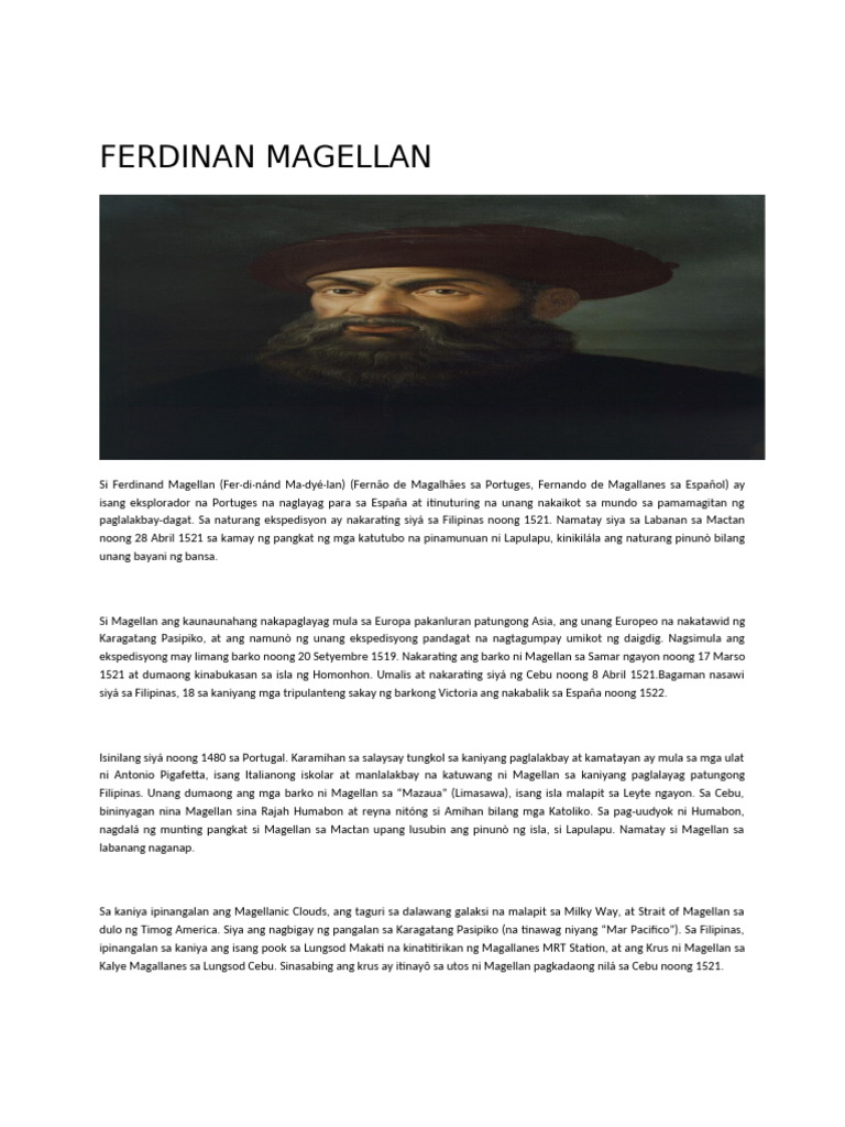 Ferdinand Magellan: First to Circumnavigate Earth | PDF | New Spain ...