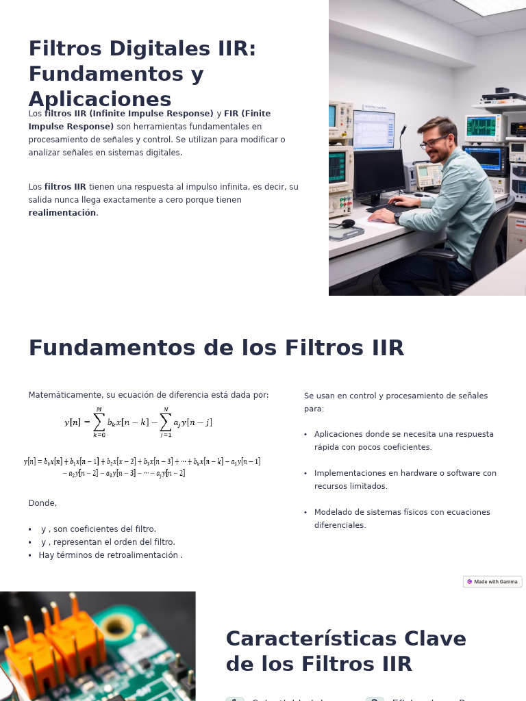 Fundamentos y Aplicaciones de Filtros IIR | PDF | Filtro electronico ...