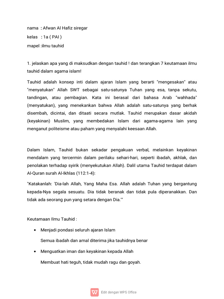 Uts Afwan Al Hafiz | PDF