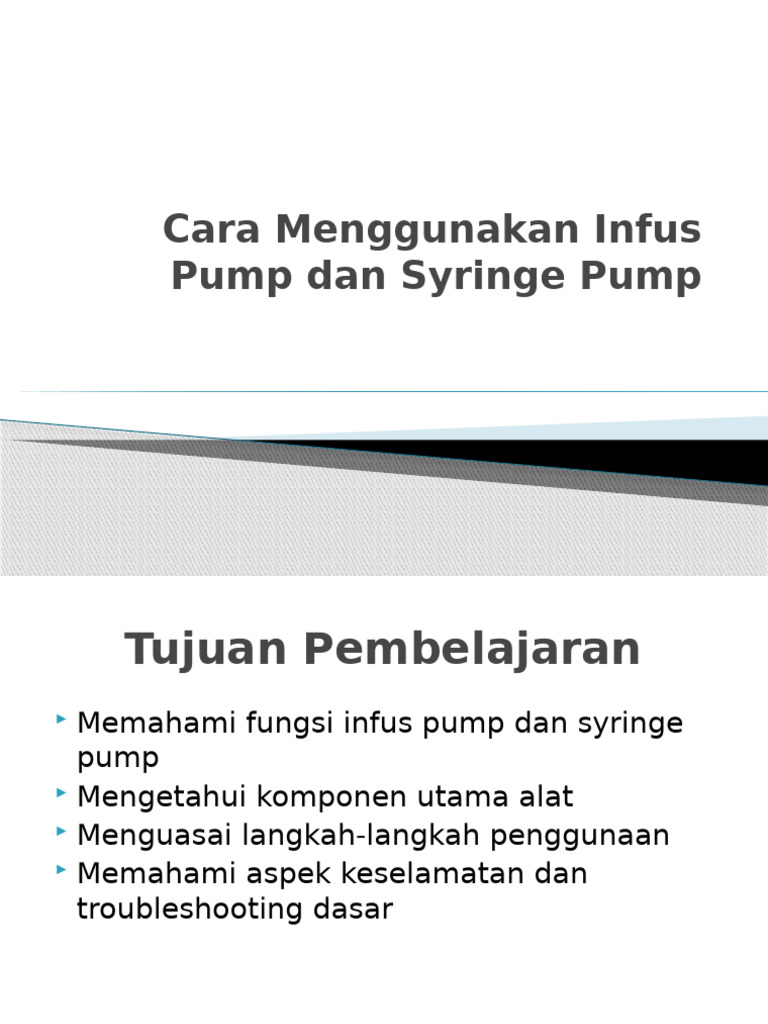 Panduan Penggunaan Infus dan Syringe Pump | PDF