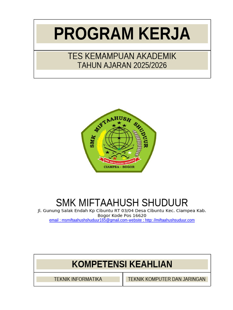 Cover Program Kerja Tka | PDF