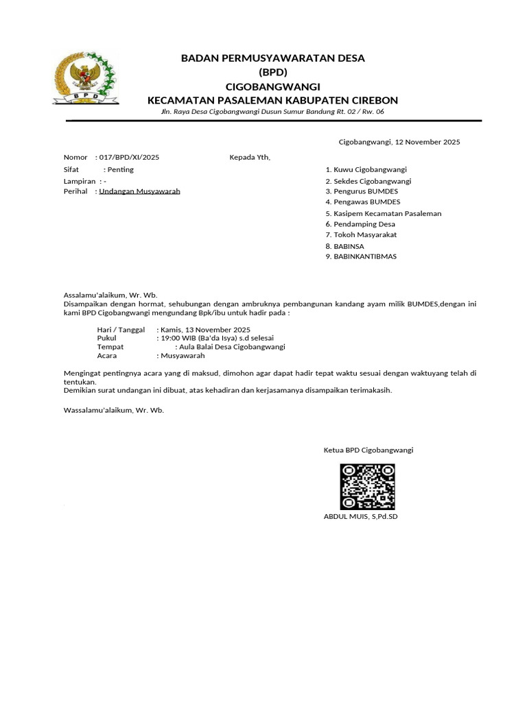 Undangan Bpd | PDF