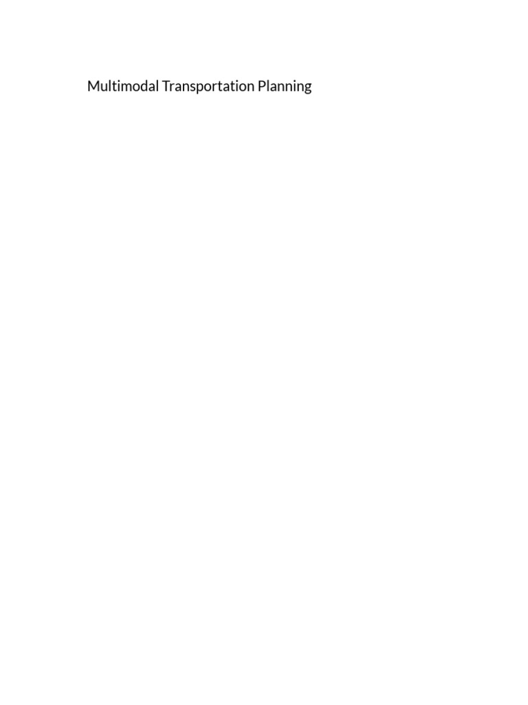 Multimodal Transportation Planning 1730154760 | PDF | Transport | Urban ...