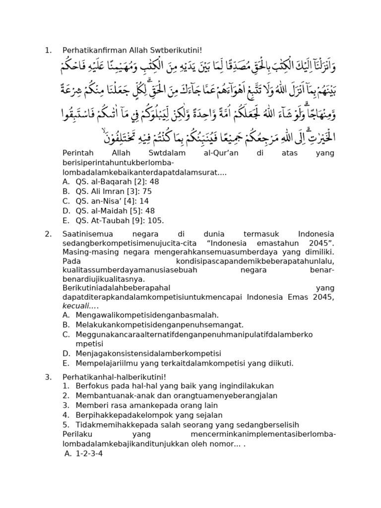 Lomba Kebaikan Menuju Indonesia Emas 2045 | PDF