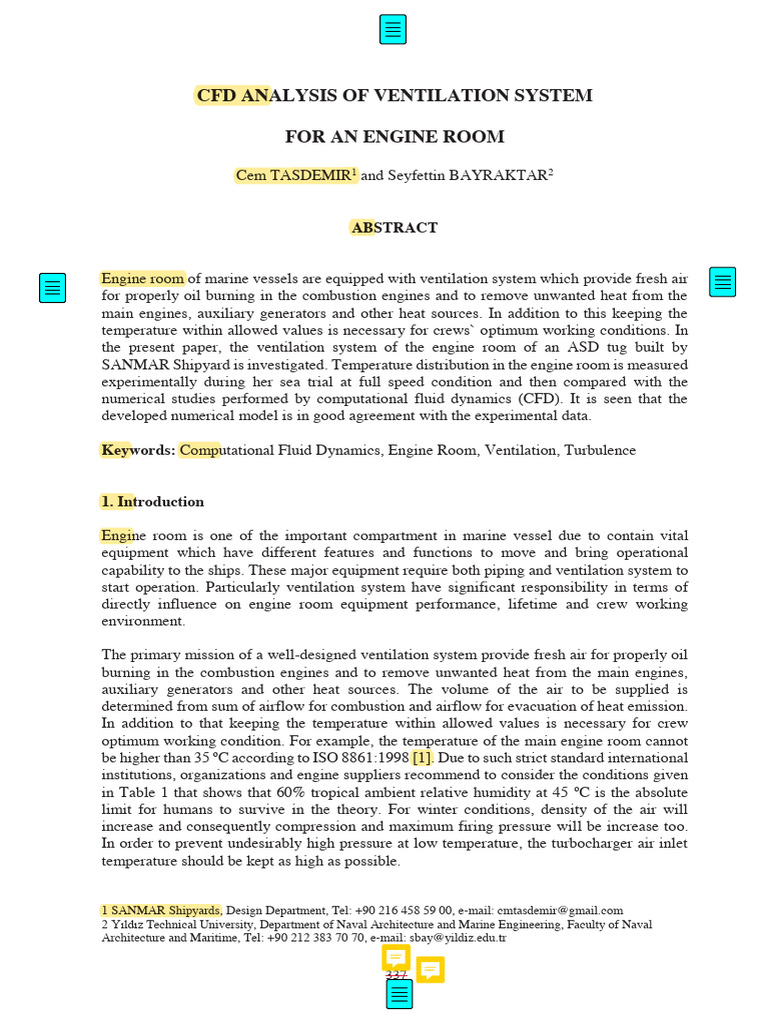 CFD Analysis of Engine Room Ventilation | PDF | Fluid Dynamics ...