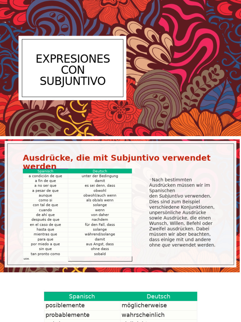 Expresiones Del Subjuntivo | PDF