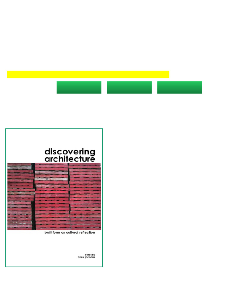 (Ebook) Discovering Architecture: Built Form As Cultural Reflection by ...