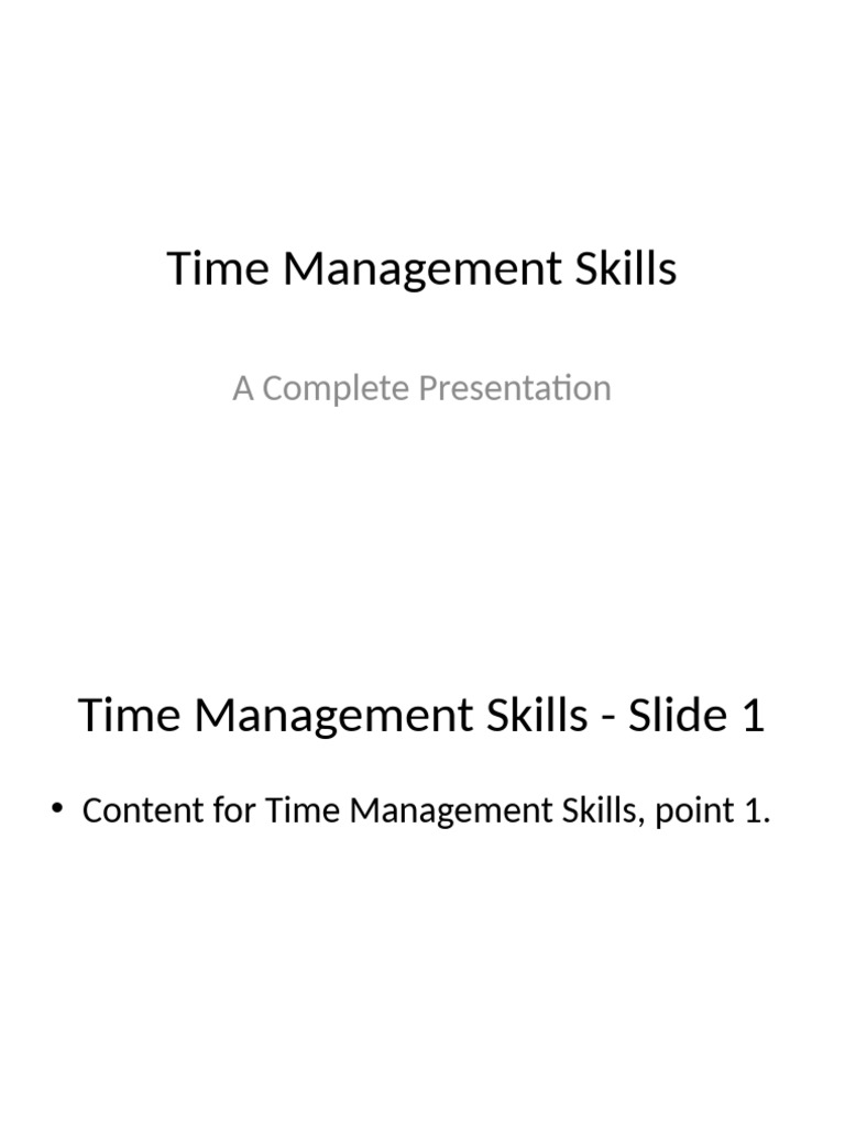 Time Management Skills | PDF