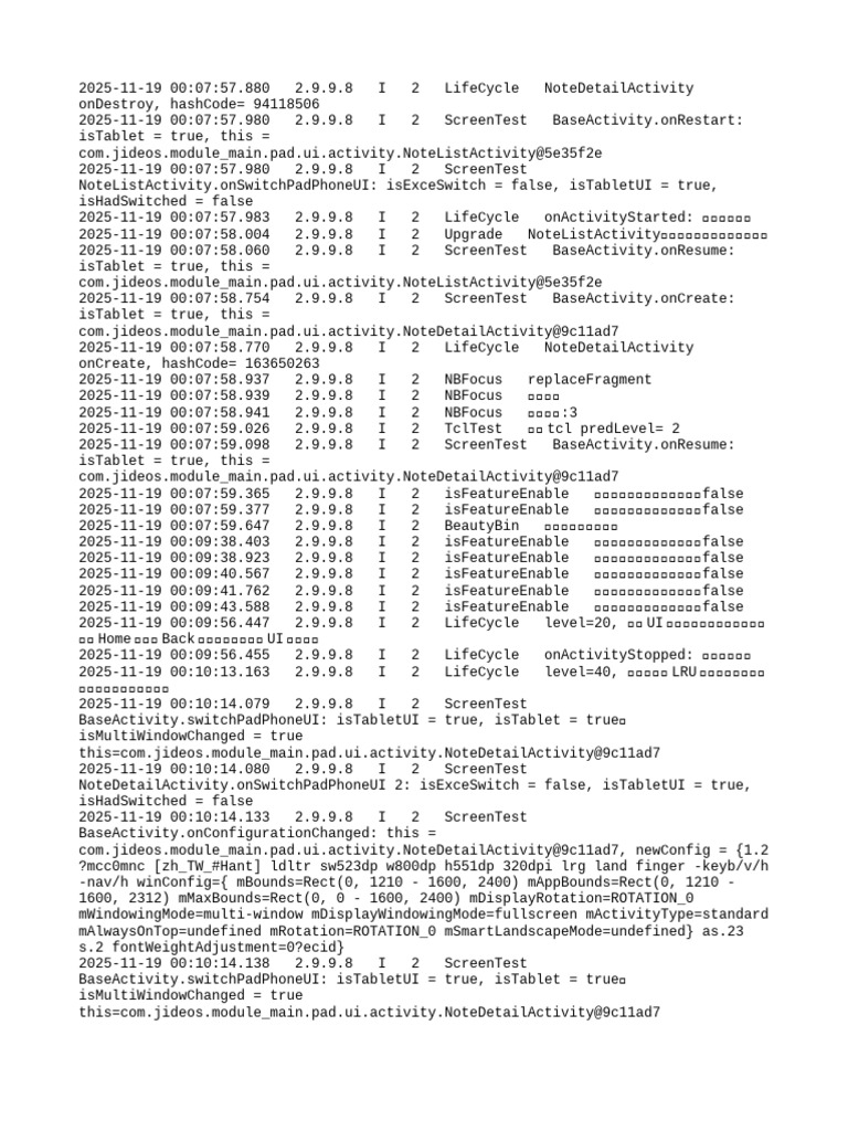 Android App Lifecycle Logs Analysis | PDF