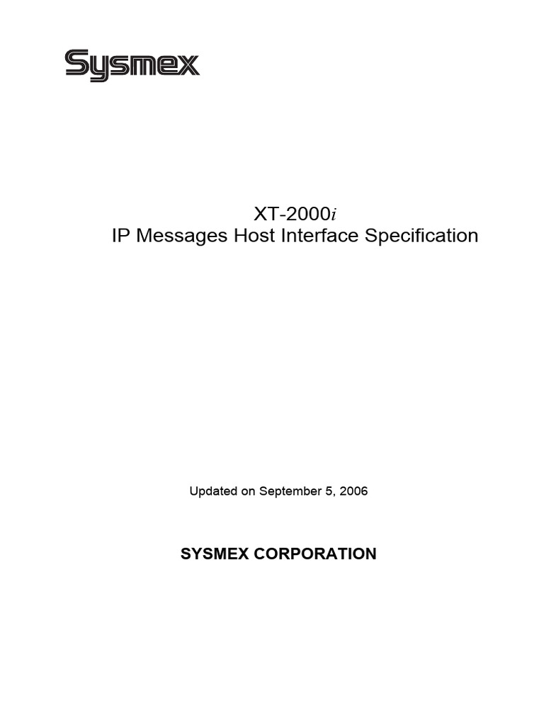 XT2000i IP Messages Host Interface Specification Ver 2.0 | PDF ...