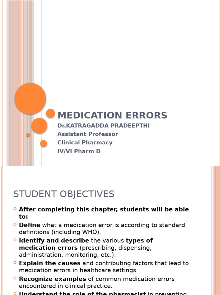 Understanding Medication Errors in Pharmacy | PDF | Medical Error ...