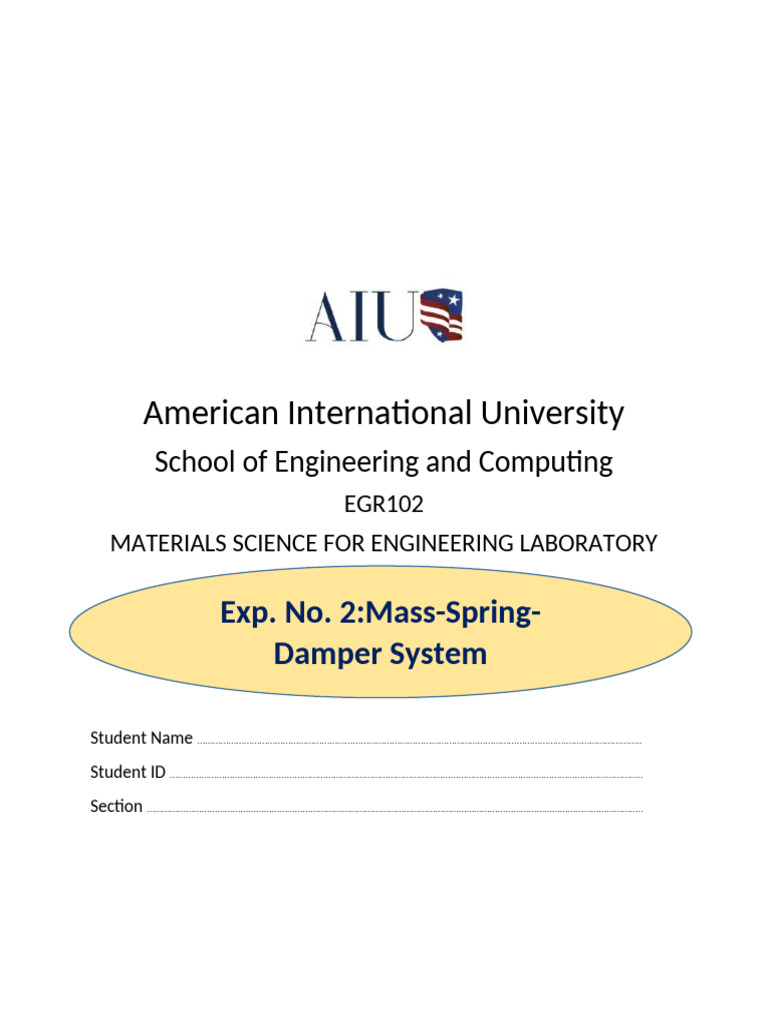 Mass, Spring and Damper | PDF | Damping | Oscillation