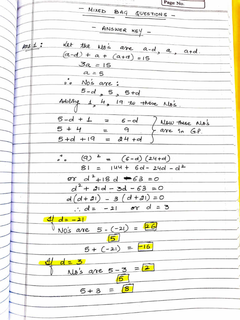 Mixed Bag Assignment - Answer Key | PDF