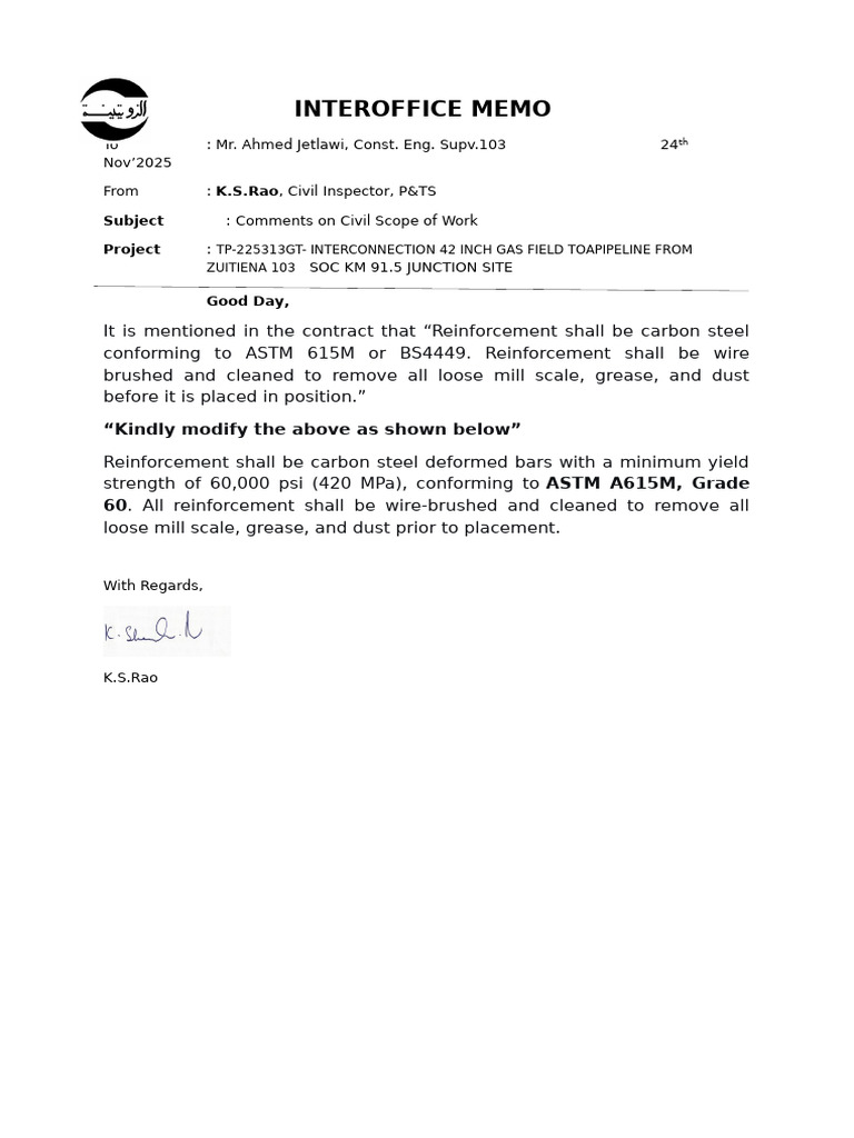 TP-225313GT - Comments On Civil Scope of Work | PDF