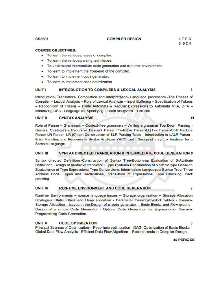 Course Plan Compiler | PDF | Parsing | Compiler
