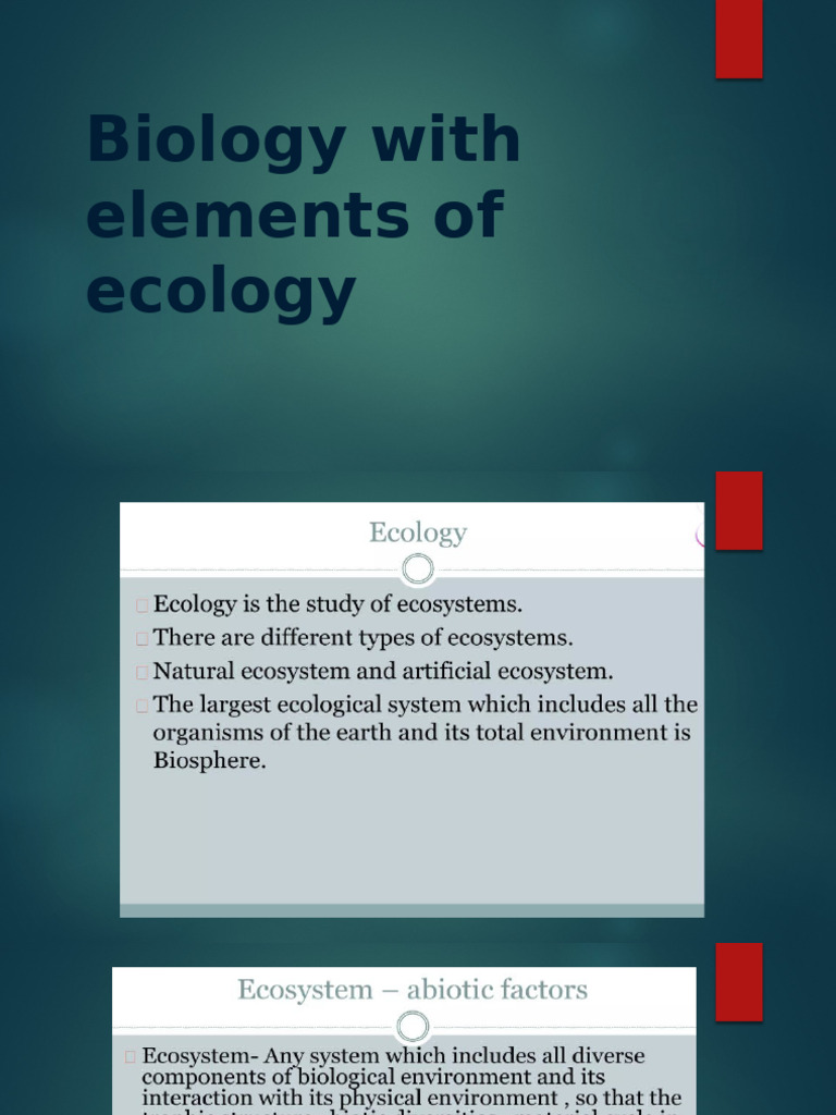 Biology With Elements of Ecology | PDF