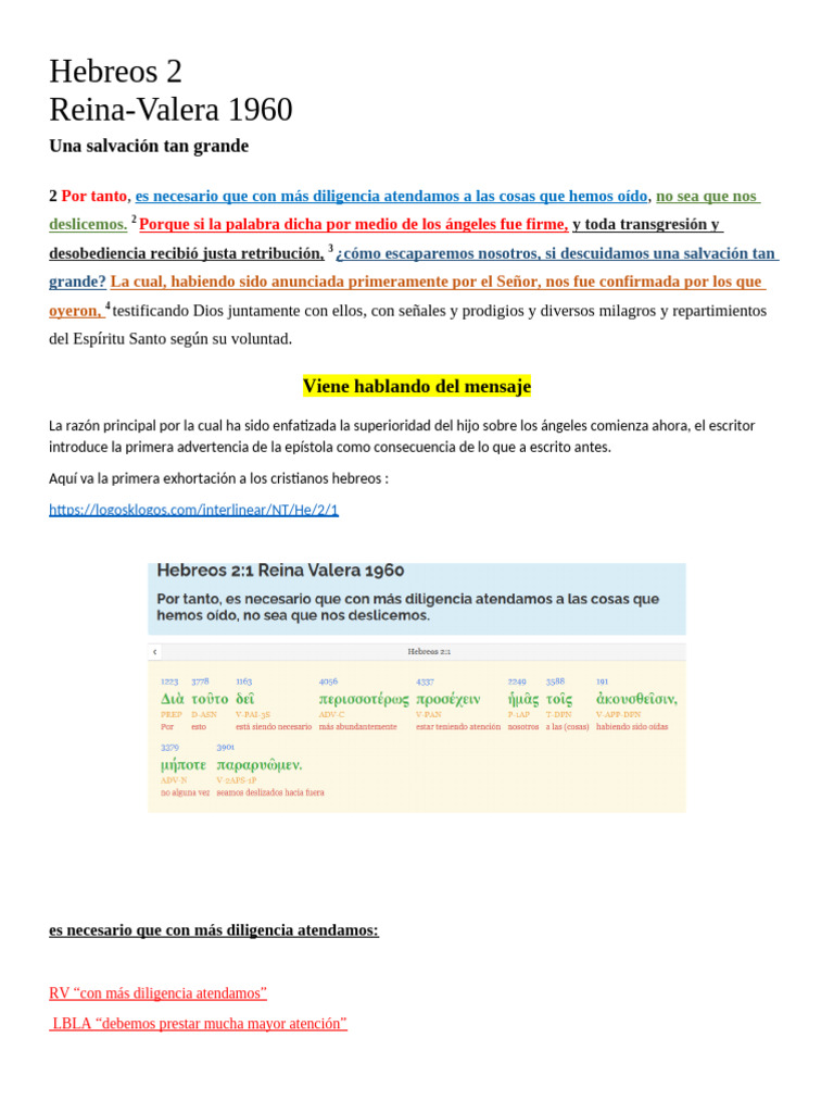 Hebreos 2 | PDF | Epístola a los hebreos | Dios