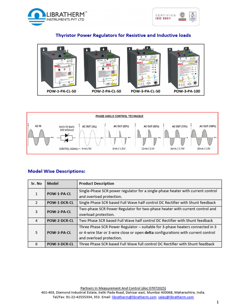Thyristor Power Regulators Overview | PDF | Rectifier | Alternating Current