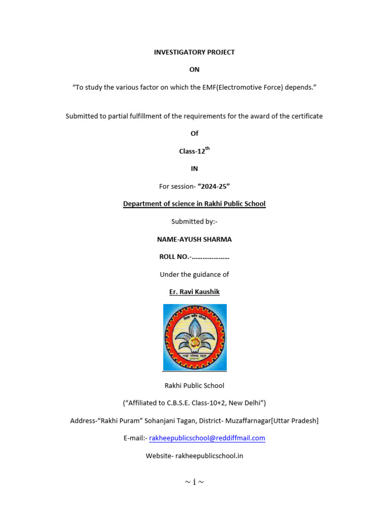 Ayush Investigatory Project | PDF