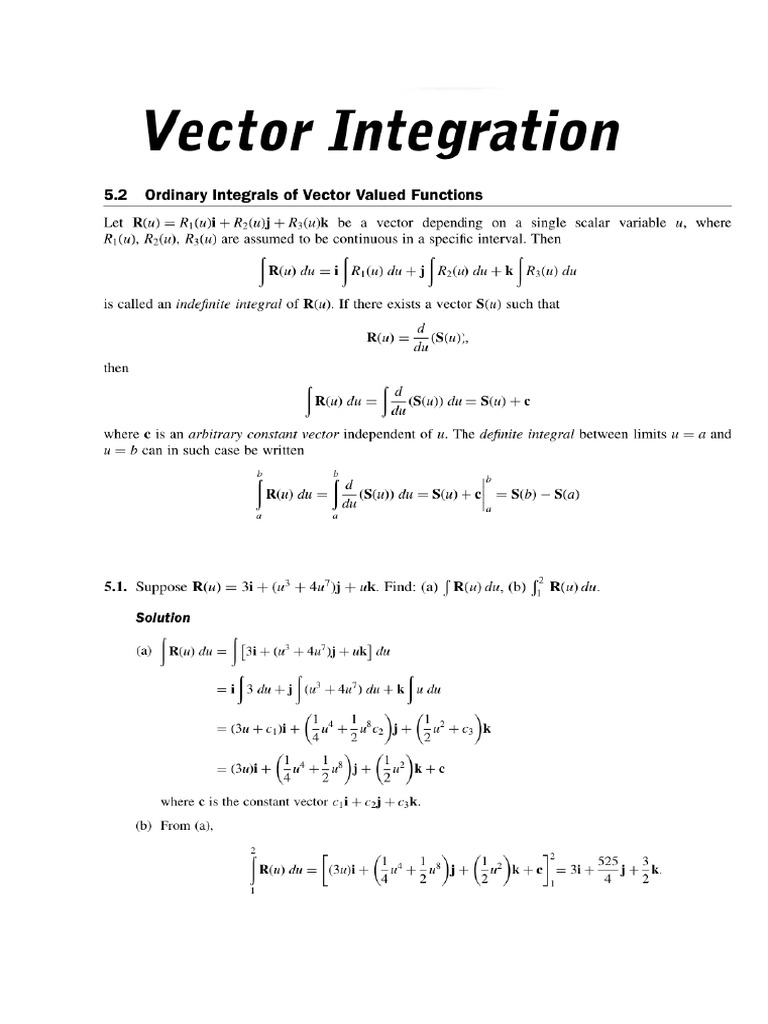 Vector Integration (Partial) | PDF