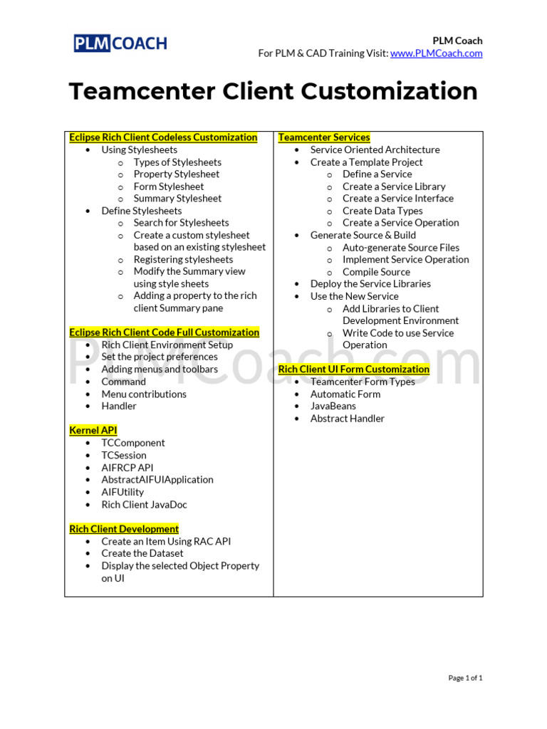 Teamcenter Client Customization Outline V3 | PDF