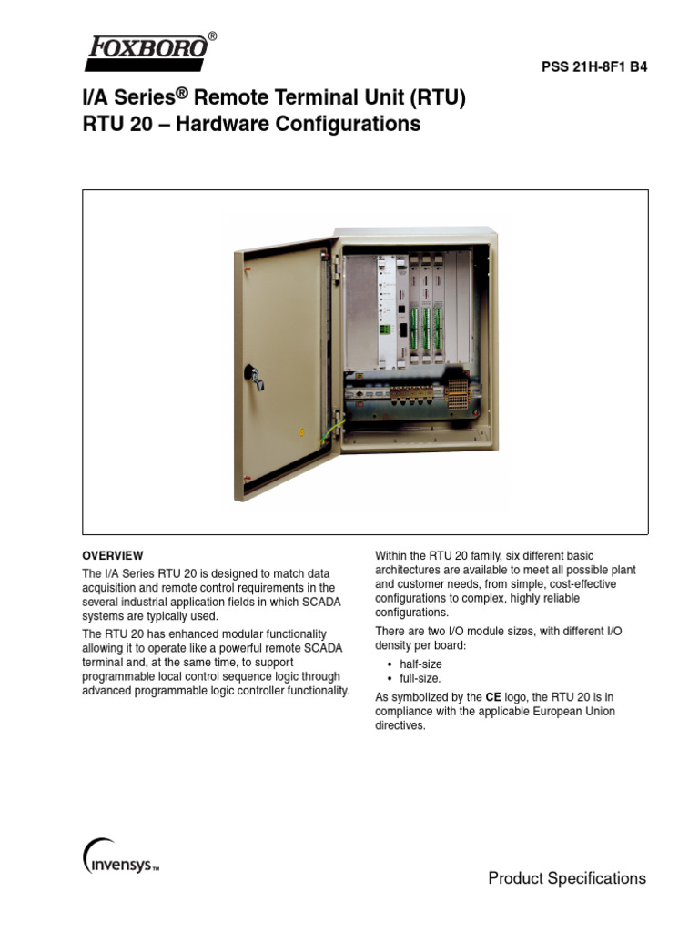 I/A Series Remote Terminal Unit (RTU) RTU 20 - Hardware Configurations ...