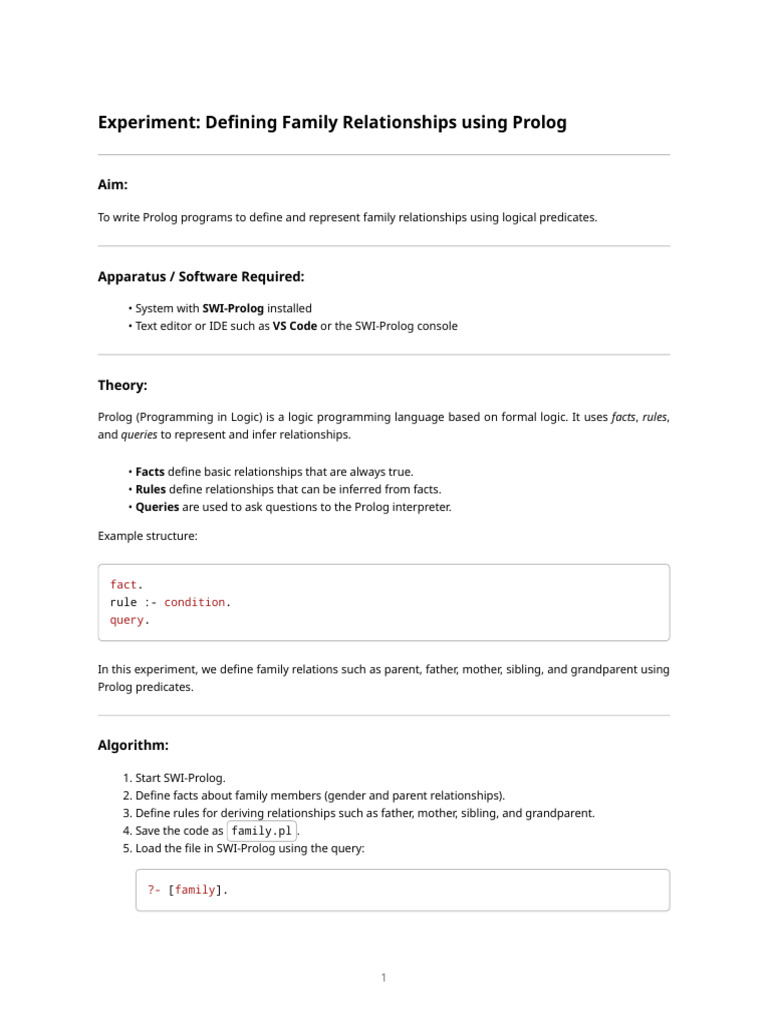 Prolog Family Relationship Definitions | PDF | First Order Logic ...