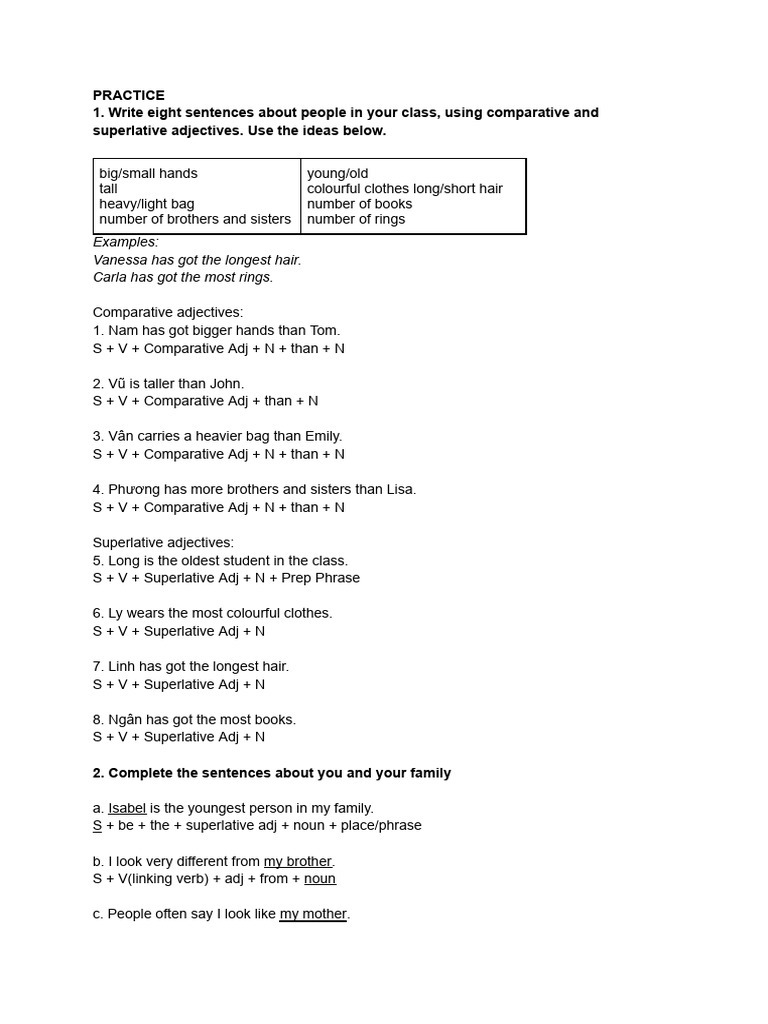 Practice Language Focus | PDF | Adjective | Phrase