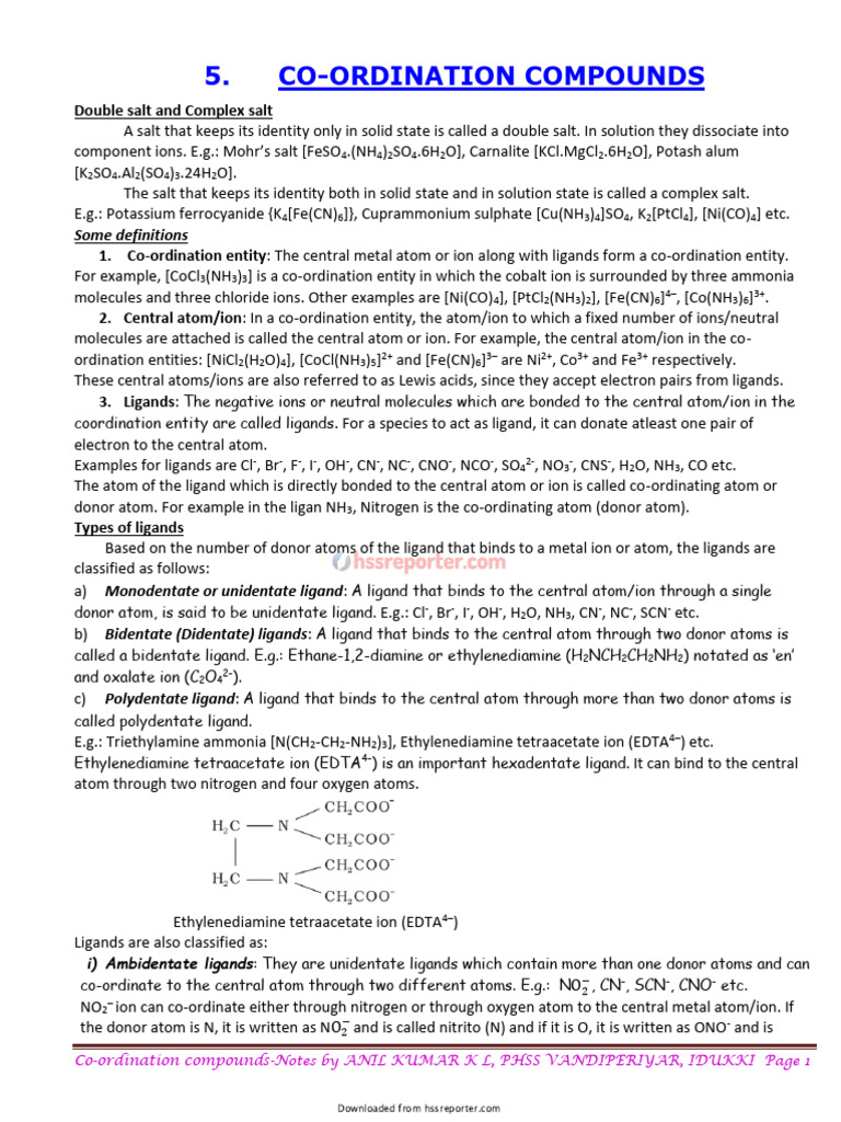 Understanding Co-ordination Compounds | PDF | Coordination Complex | Ligand