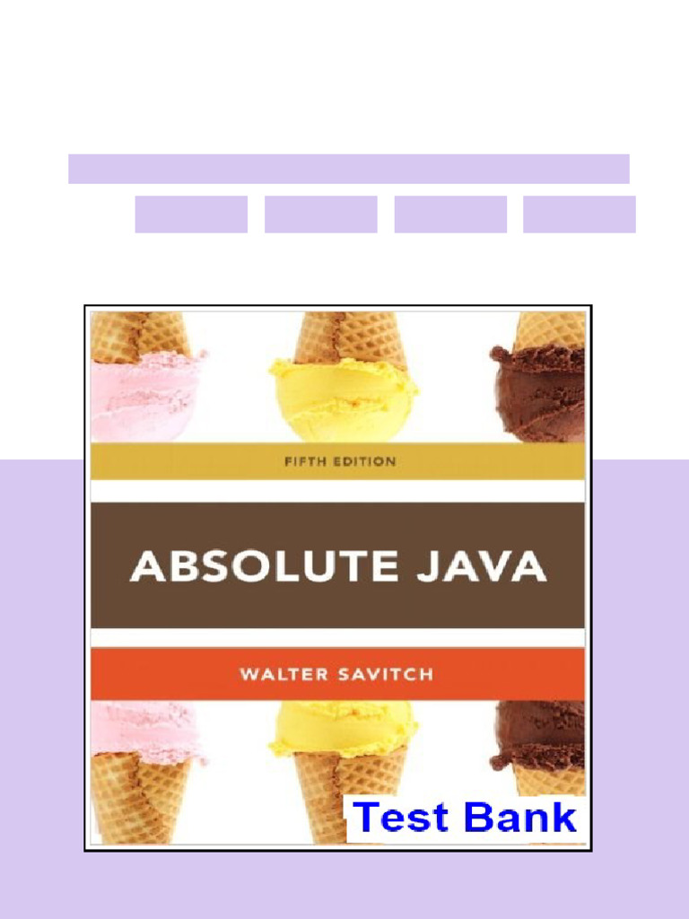 Absolute Java 5th Edition Walter Savitch Test Bank updated 2025 | PDF ...