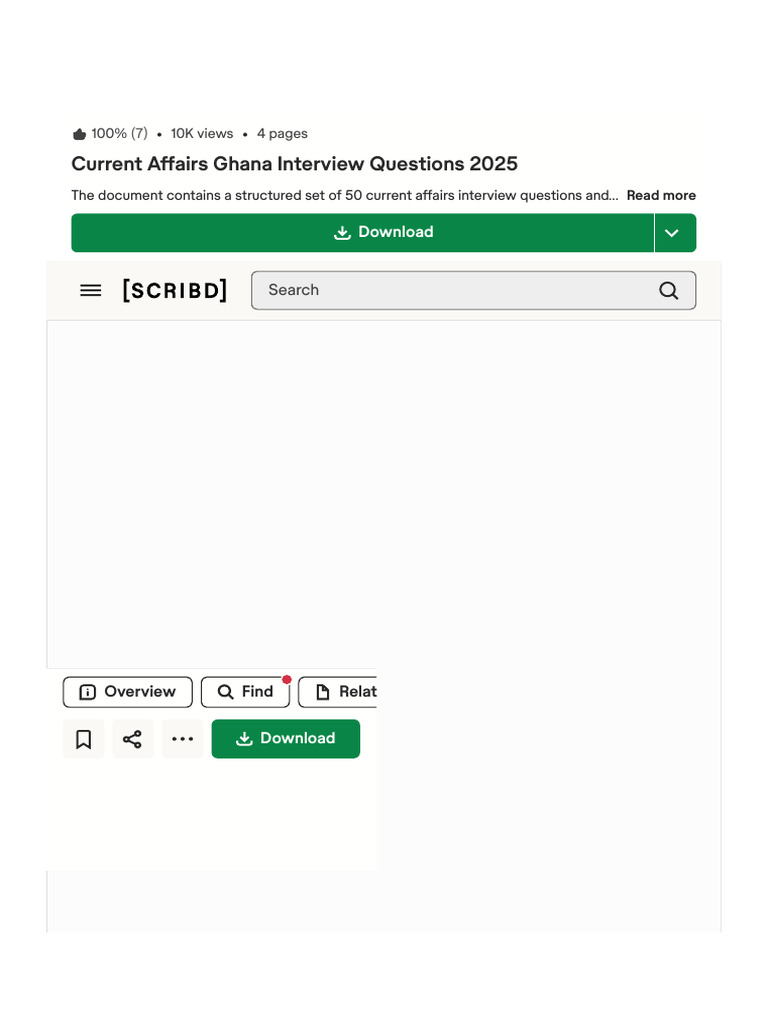 Ghana Current Affairs Interview Q&A 2025 | PDF