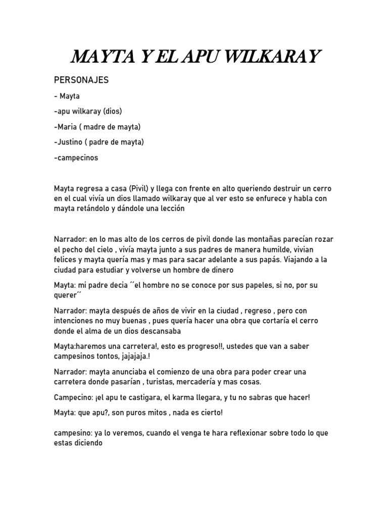 Mayta y El Apu Wilkaray | PDF