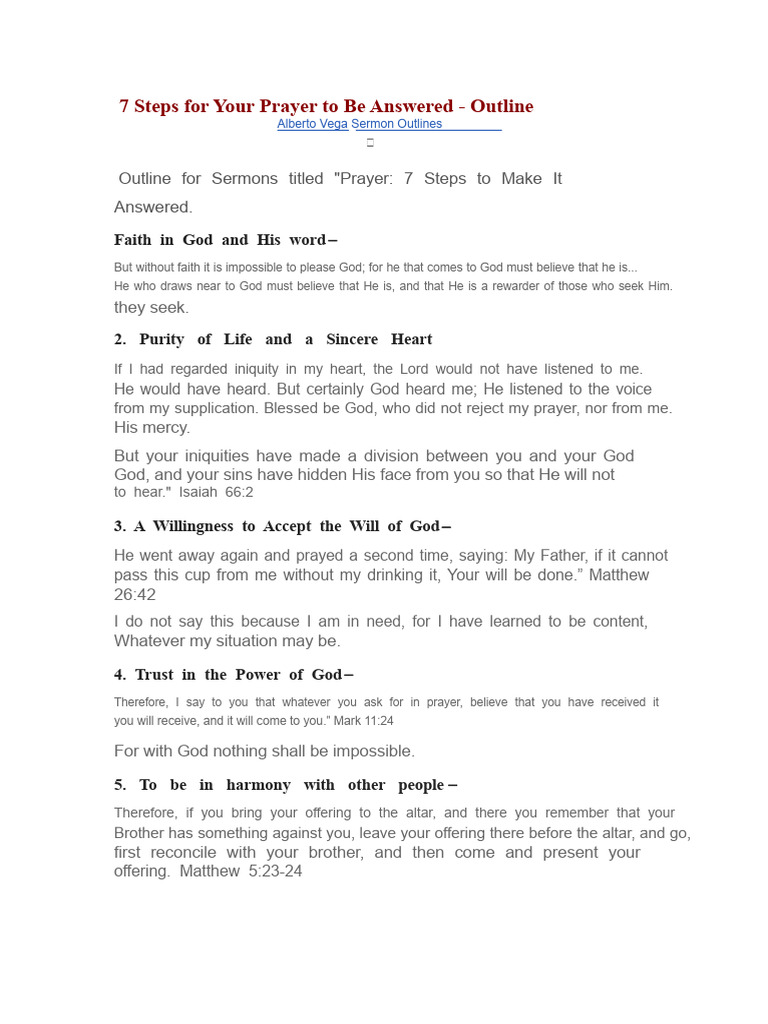 7 Steps For Your Prayer To Be Answered | PDF