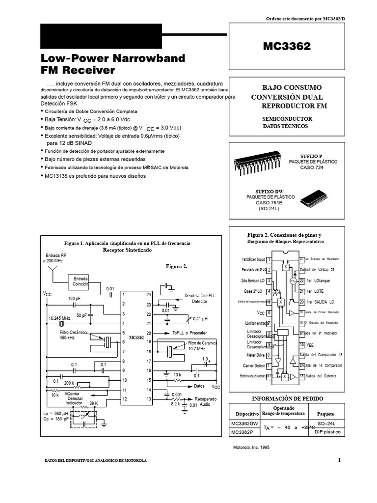 Receptor FM MC3362 | PDF | Filtro electronico | Amplificador