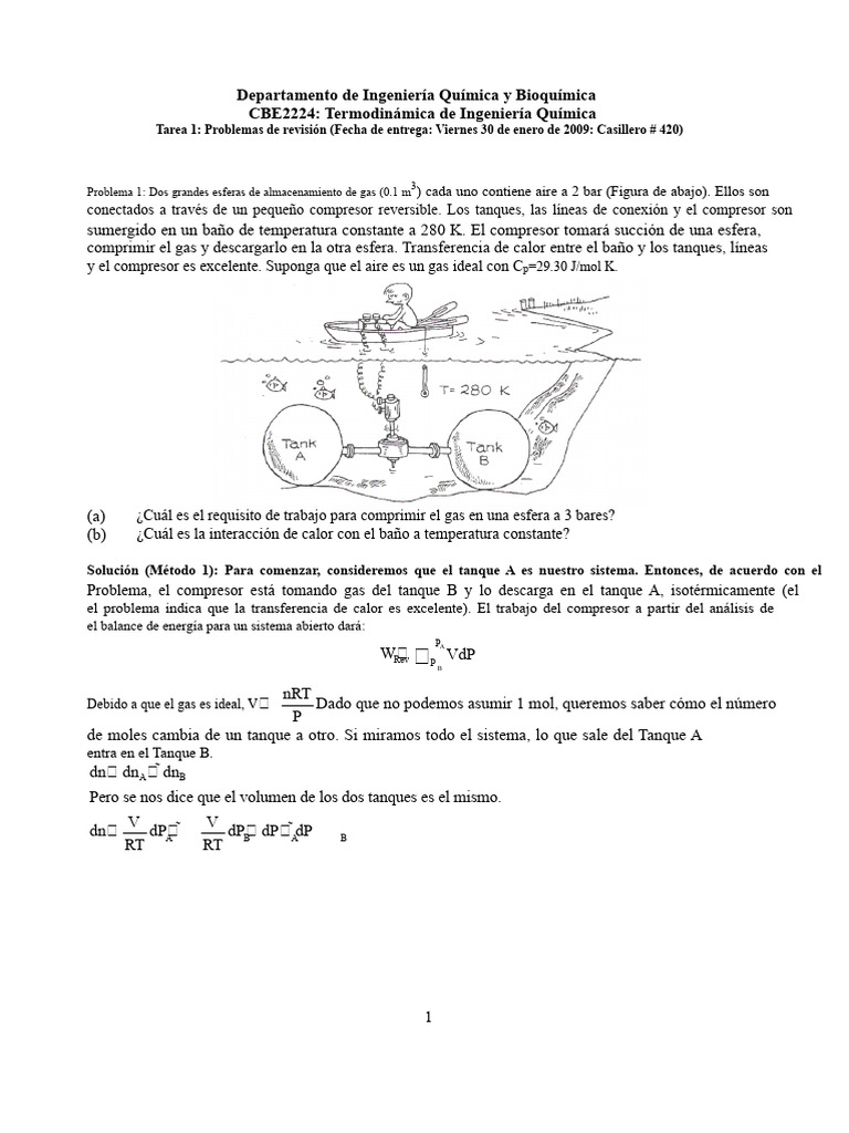 Tarea-1-Soln.pdf | PDF | Gases | Calor