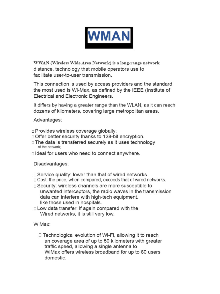 WMAN Networks | PDF