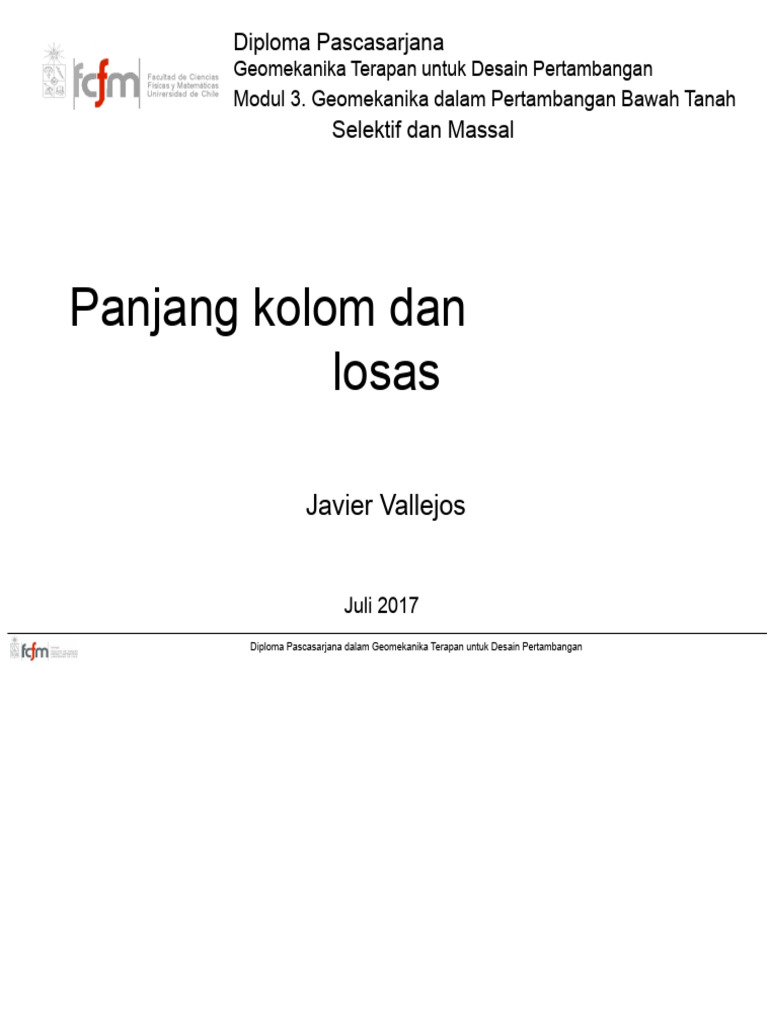Pilar dalam Geomekanika Pertambangan | PDF
