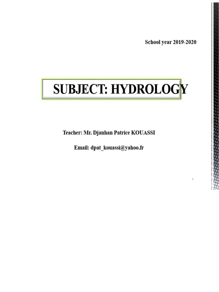 Chapter I_Introduction | PDF | Hydrology | Water Cycle